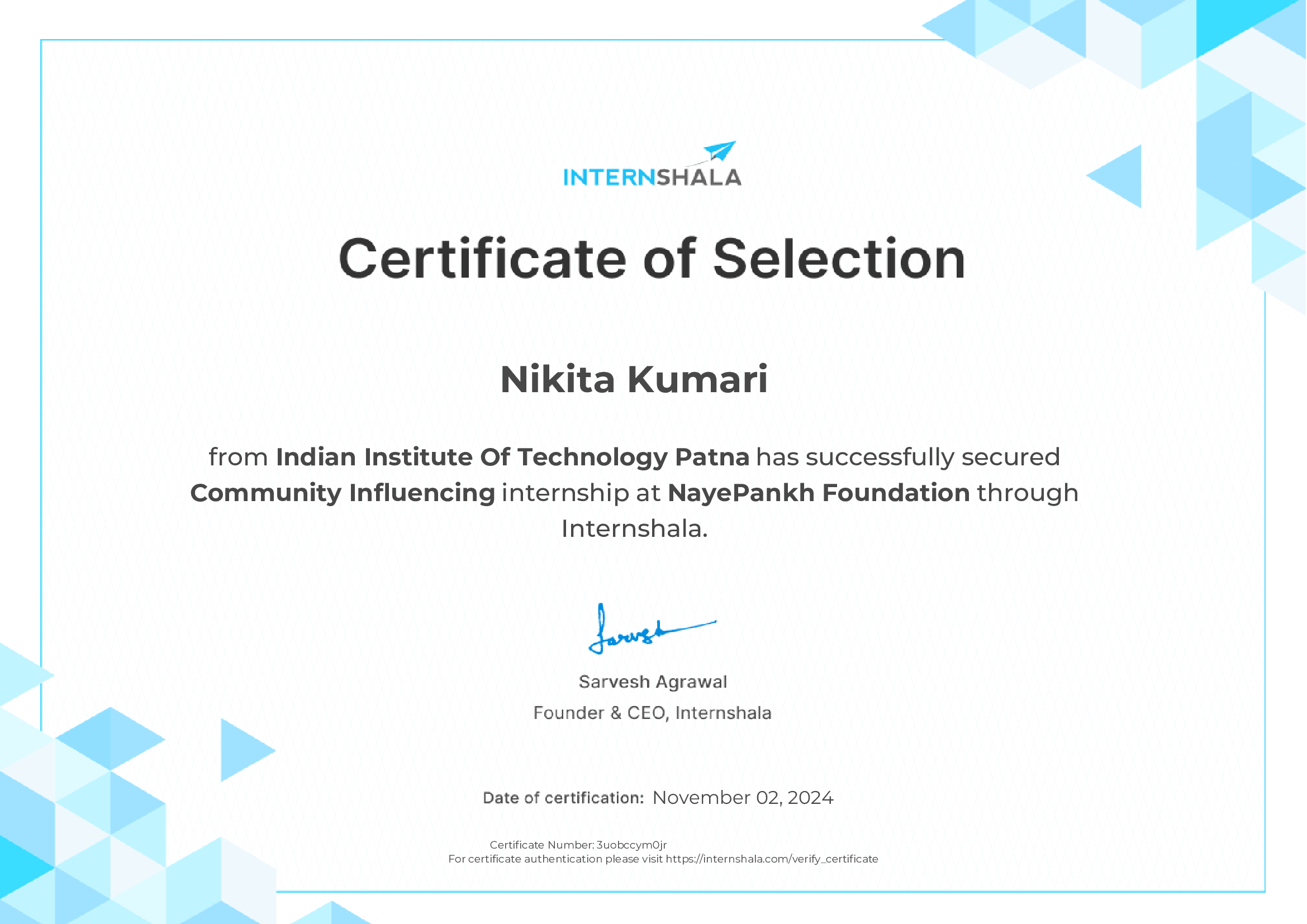 Nikita Kumari - Pursuing BSc in computer science & data analytics at IIT Patna | Aspiring Web ...